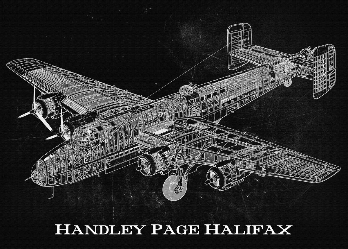 'Handley Page Halifax' Poster, picture, metal print, paint by JAT ...