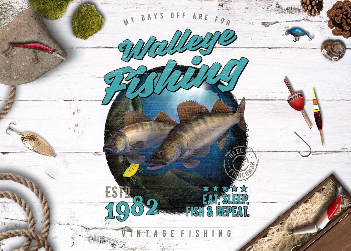 'Walleye Fishing' Poster, picture, metal print, paint by Markus Ziegler ...