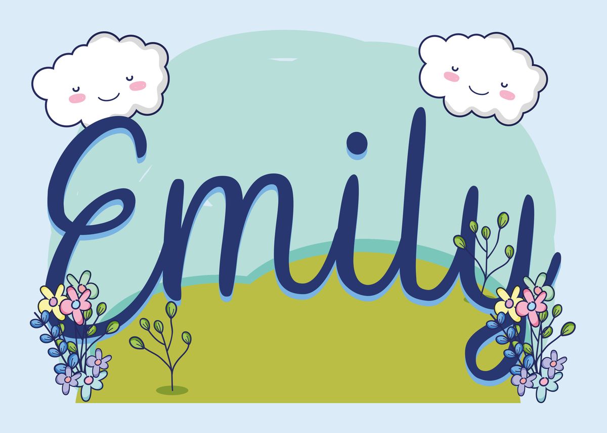 'EMILY Baby Name Sign Gift' Poster, picture, metal print, paint by Ingo ...