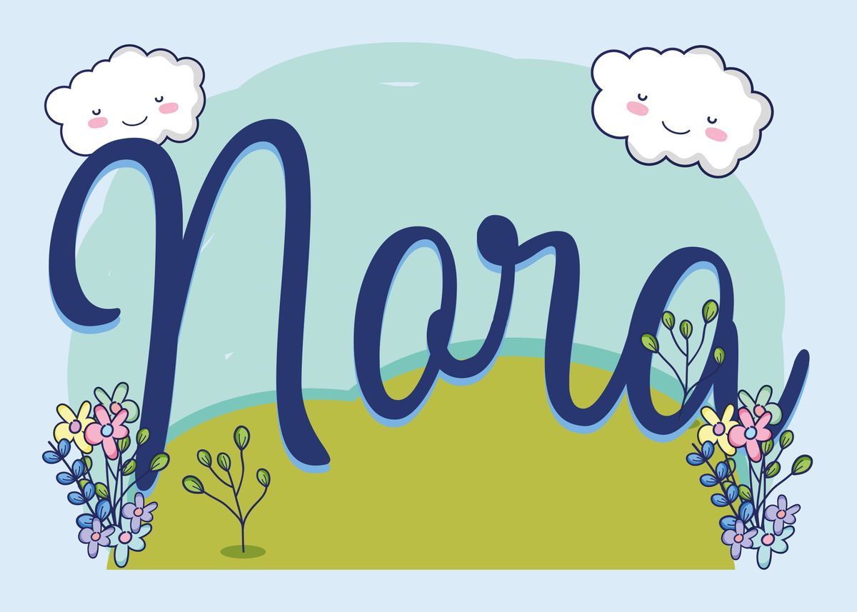 'NORA Baby Name Sign Gift' Poster, picture, metal print, paint by Ingo ...