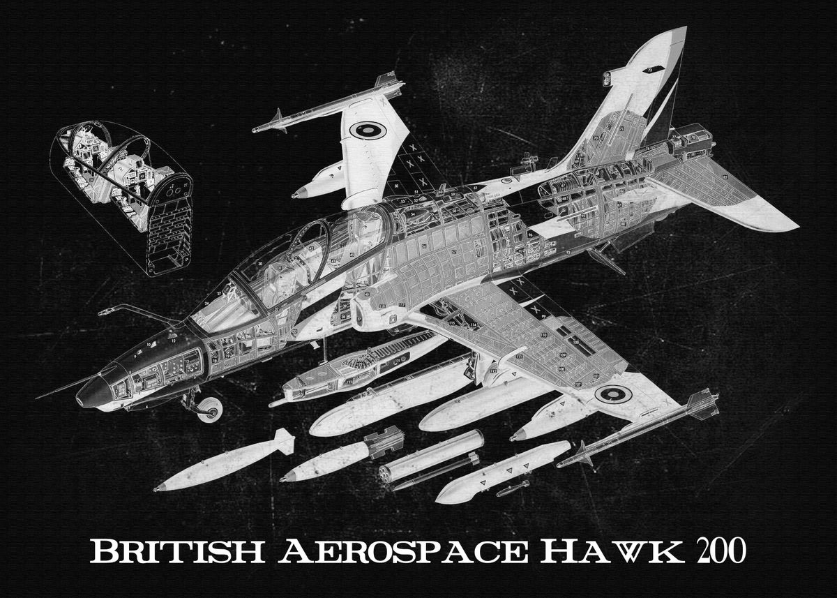 'British Aerospace Hawk 200' Poster, picture, metal print, paint by JAT ...