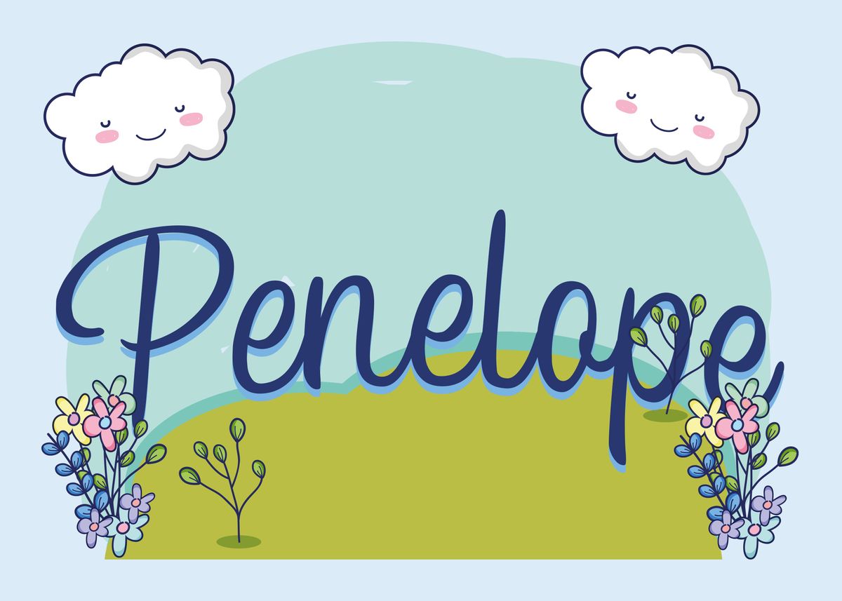 'PENELOPE Baby Name Sign' Poster, picture, metal print, paint by Ingo ...