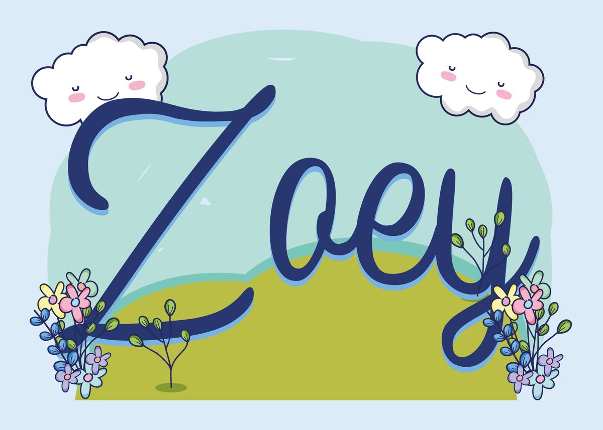 'ZOEY Baby Name Sign Gift' Poster, picture, metal print, paint by Ingo ...