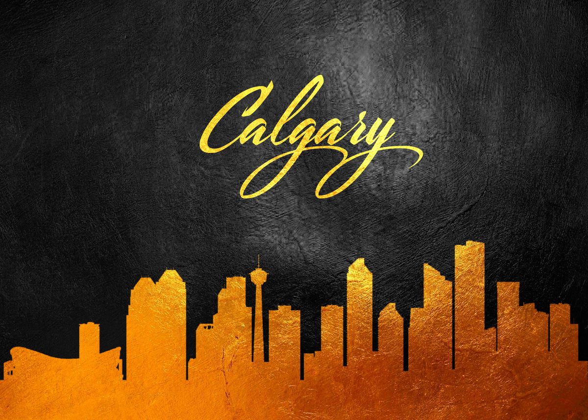 'Calgary Canada Skyline' Poster, picture, metal print, paint by ...