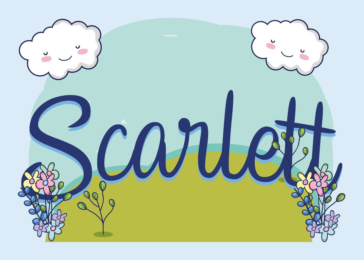 'SCARLETT Baby Name Sign' Poster by Ingo Helmdach | Displate