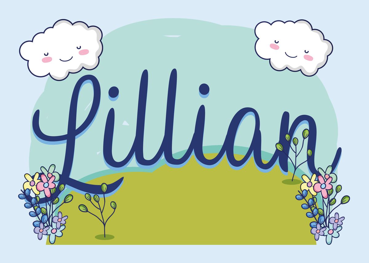 'LILLIAN Baby Name Sign' Poster, picture, metal print, paint by Ingo ...