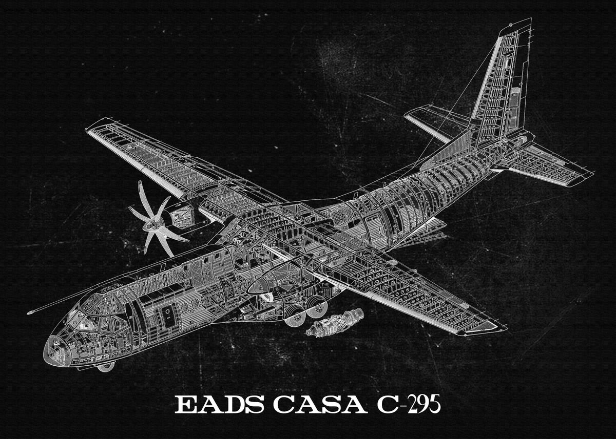 'EADS CASA C295' Poster, picture, metal print, paint by JAT DESIGNS ...