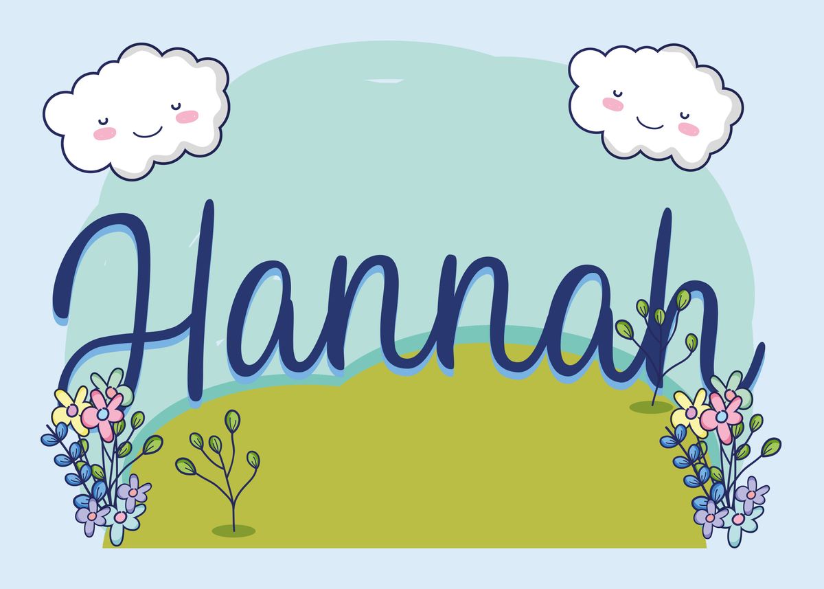 'HANNAH Baby Name Sign Gift' Poster by Ingo Helmet | Displate