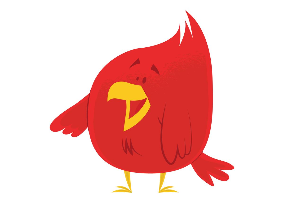 'Funny red bird' Poster, picture, metal print, paint by Bombdesign ...