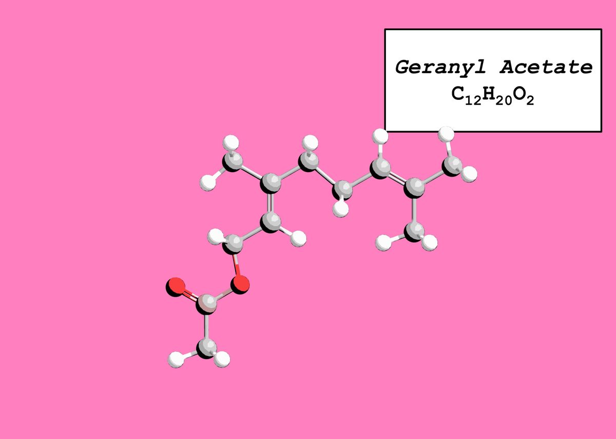 'Geranyl Acetate' Poster, picture, metal print, paint by ChemECool ...