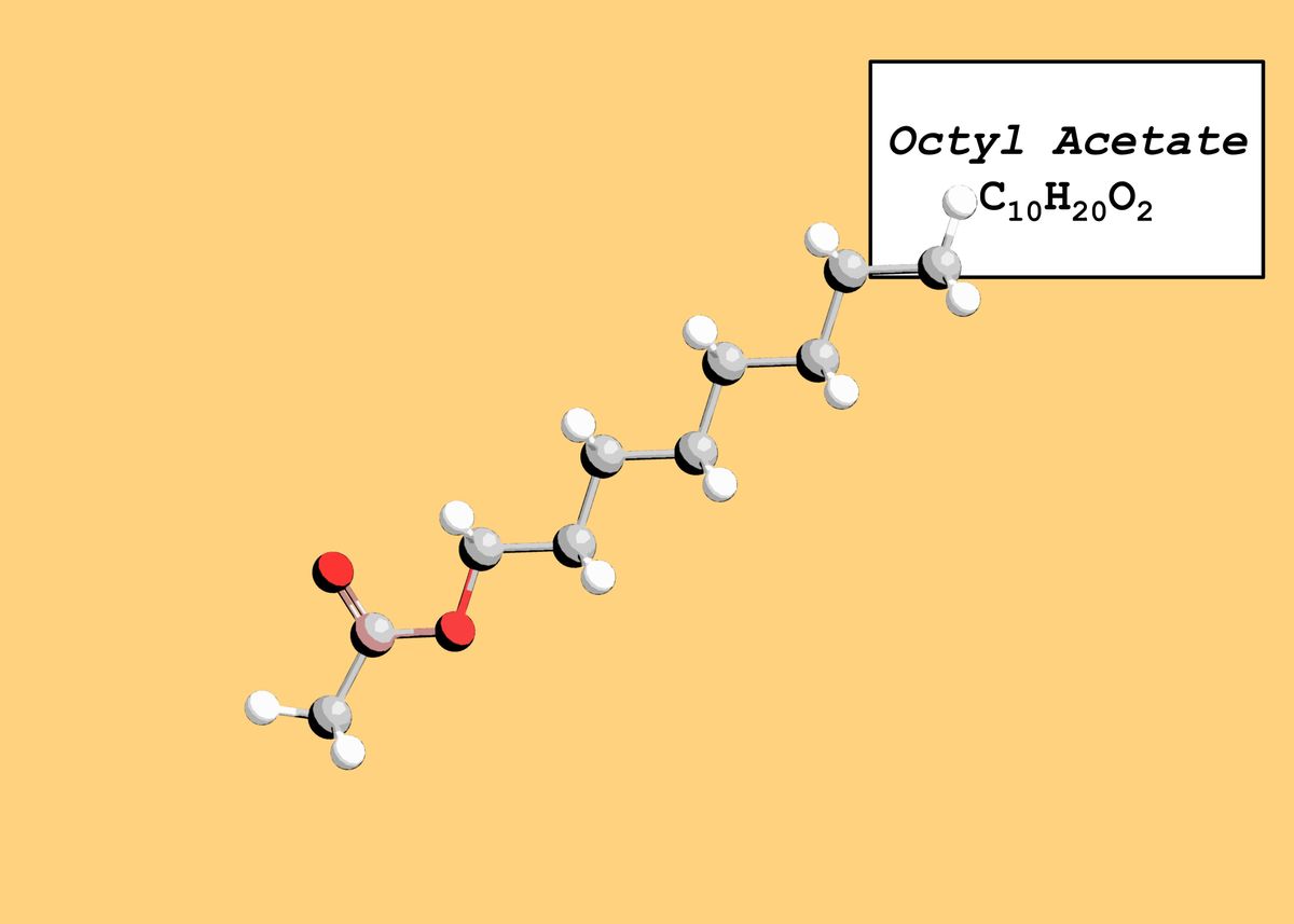 'Octyl Acetate' Poster, picture, metal print, paint by ChemECool | Displate