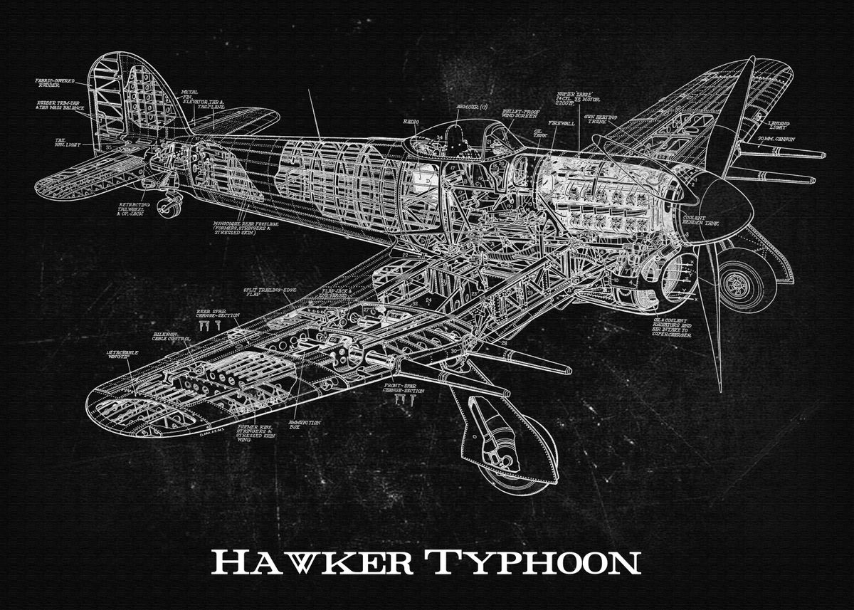 'Hawker Typhoon' Poster, picture, metal print, paint by JAT DESIGNS ...