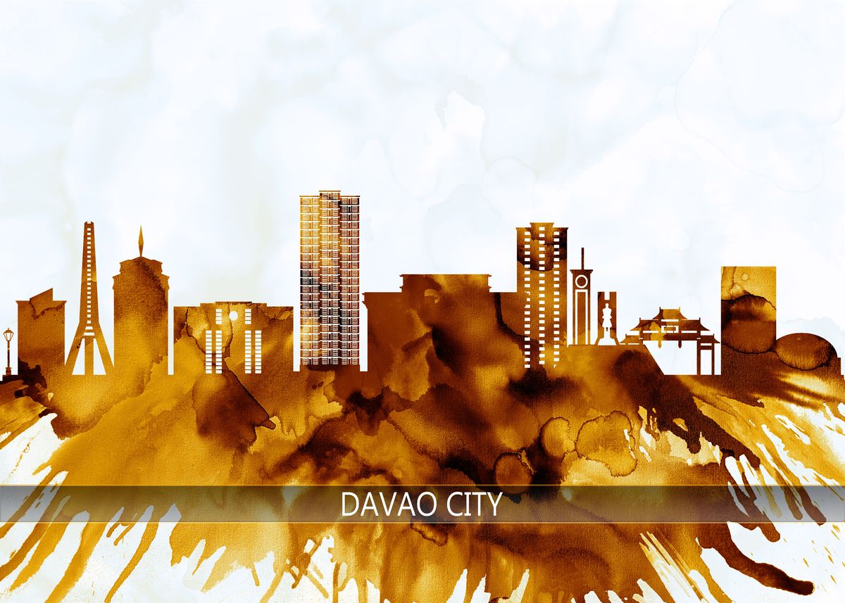 'Davao City Skyline' Poster, picture, metal print, paint by Towseef Dar ...