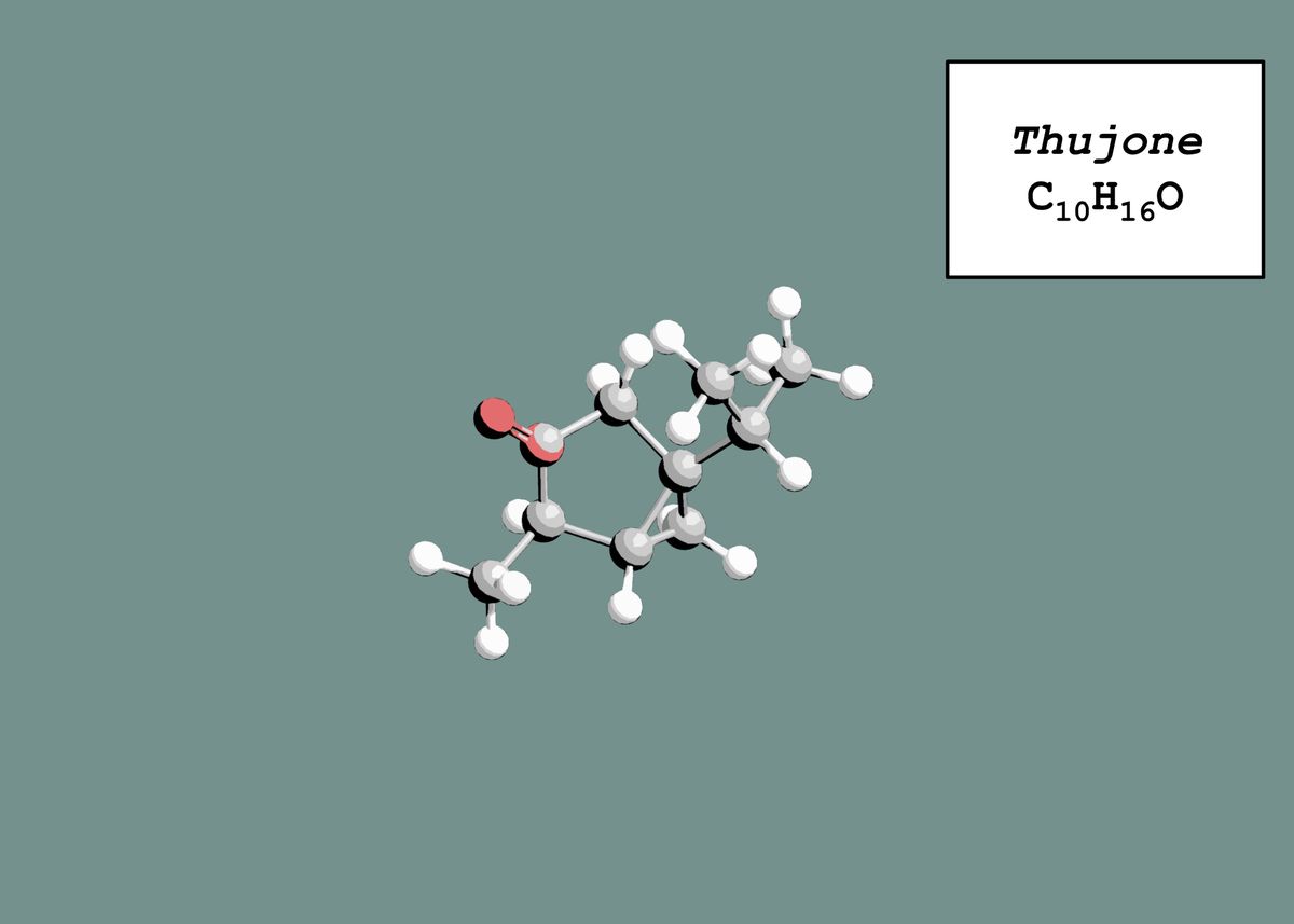 'Thujone' Poster by ChemECool | Displate