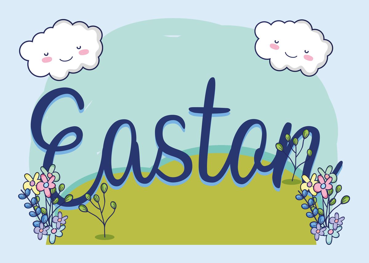 'EASTON Baby Name Sign Gift' Poster, picture, metal print, paint by ...
