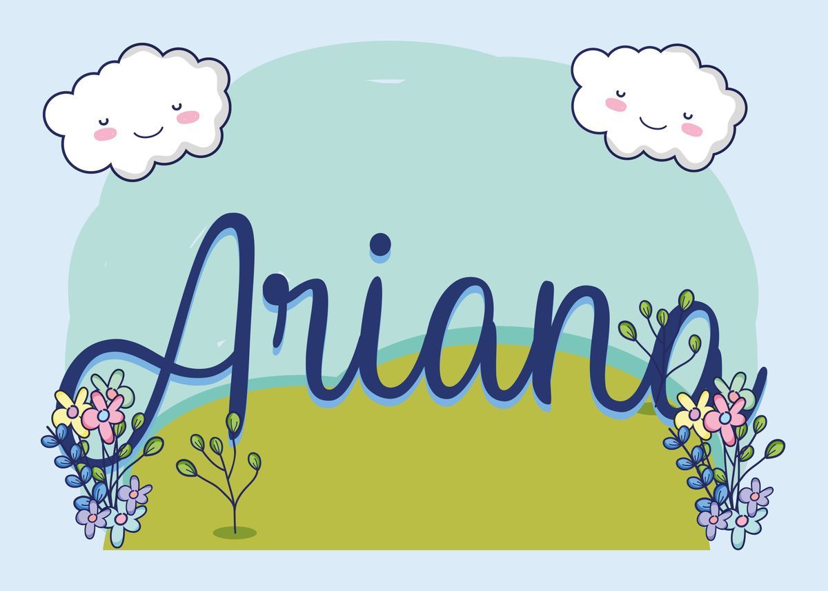 'ARIANA Baby Name Sign Gift' Poster, picture, metal print, paint by ...