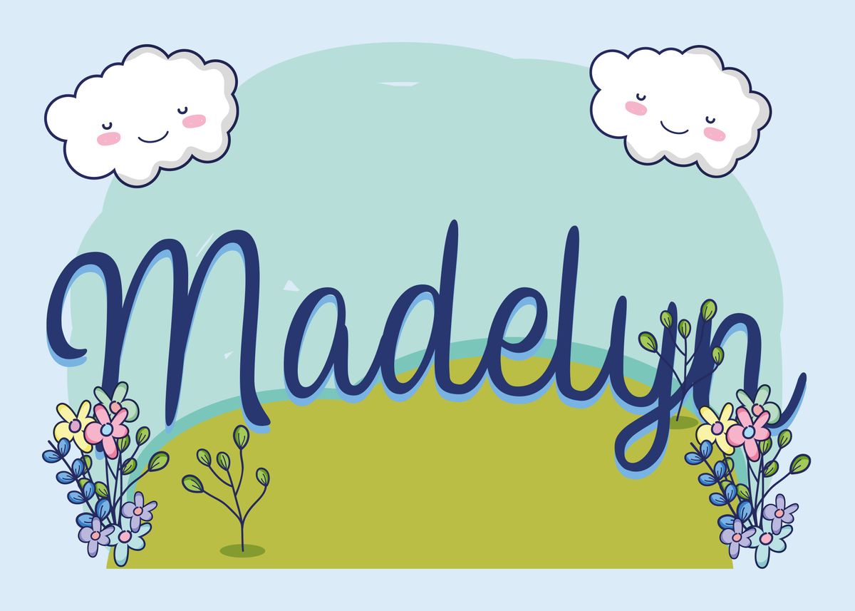 'MADELYN Baby Name Sign' Poster, picture, metal print, paint by Held ...