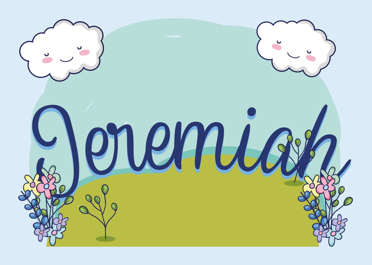 'JEREMIAH Baby Name Sign' Poster by Ingo Helmdach | Displate