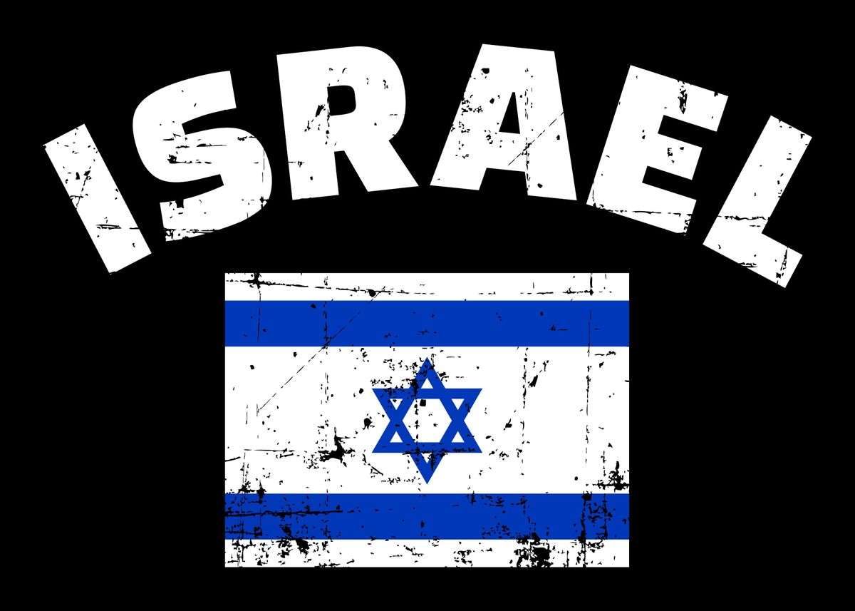 'Israel flag' Poster, picture, metal print, paint by Designzz | Displate