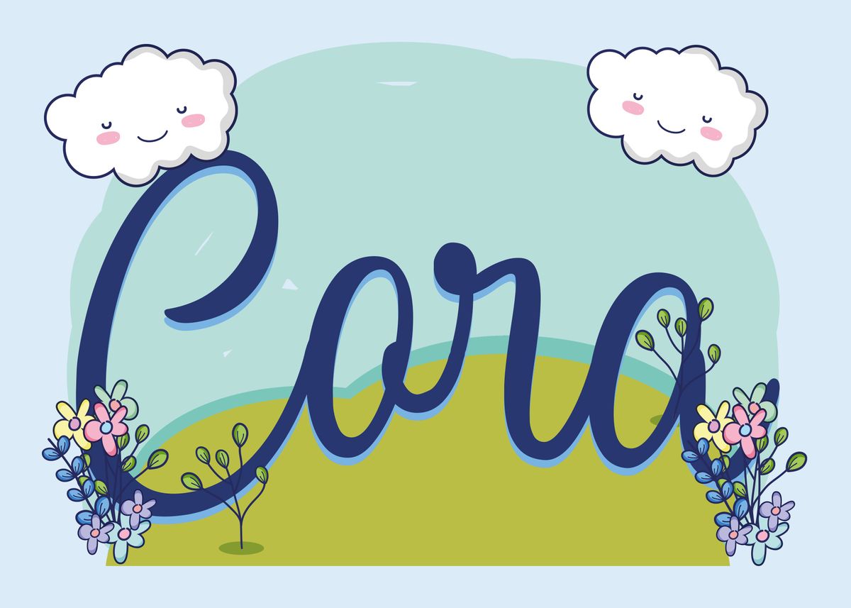 'CORA Baby Name Sign Gift' Poster, picture, metal print, paint by Ingo ...