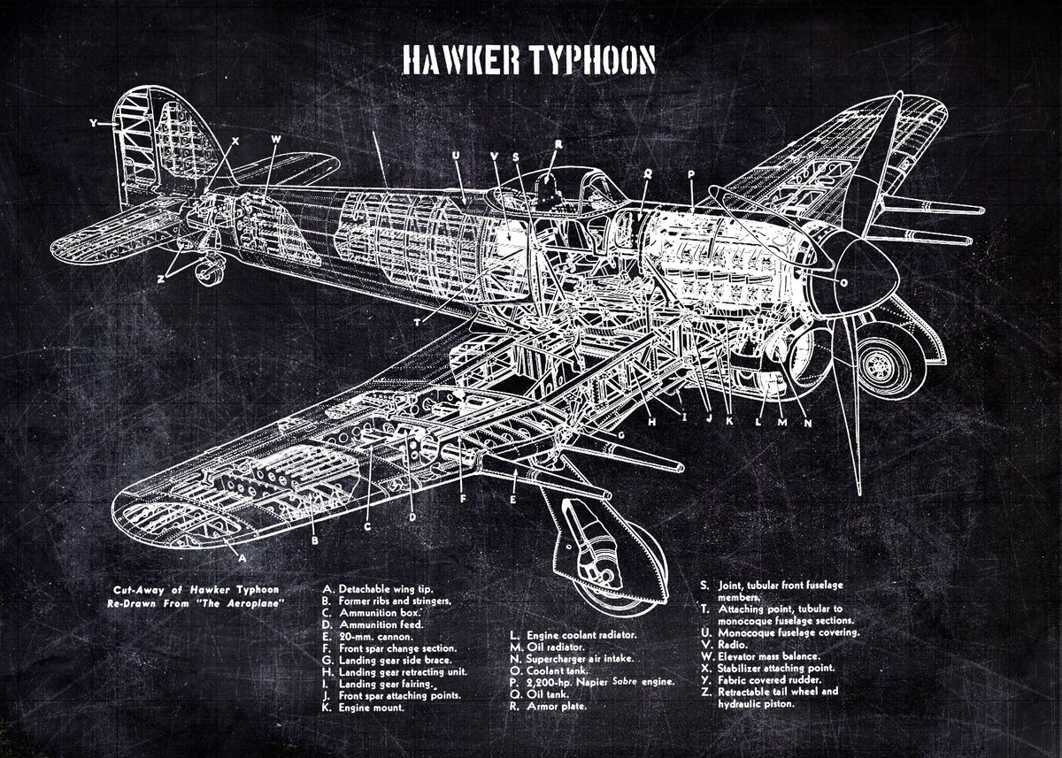'hawker typhoon' Poster by MAXART DESIGN | Displate