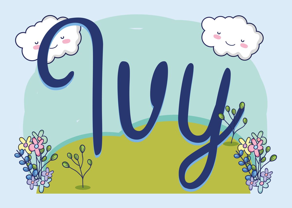 'IVY Baby Name Sign Gift' Poster, picture, metal print, paint by Ingo ...