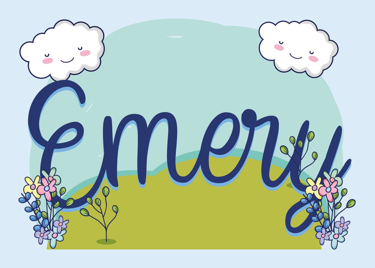 'EMERY Baby Name Sign Gift' Poster, picture, metal print, paint by Ingo ...