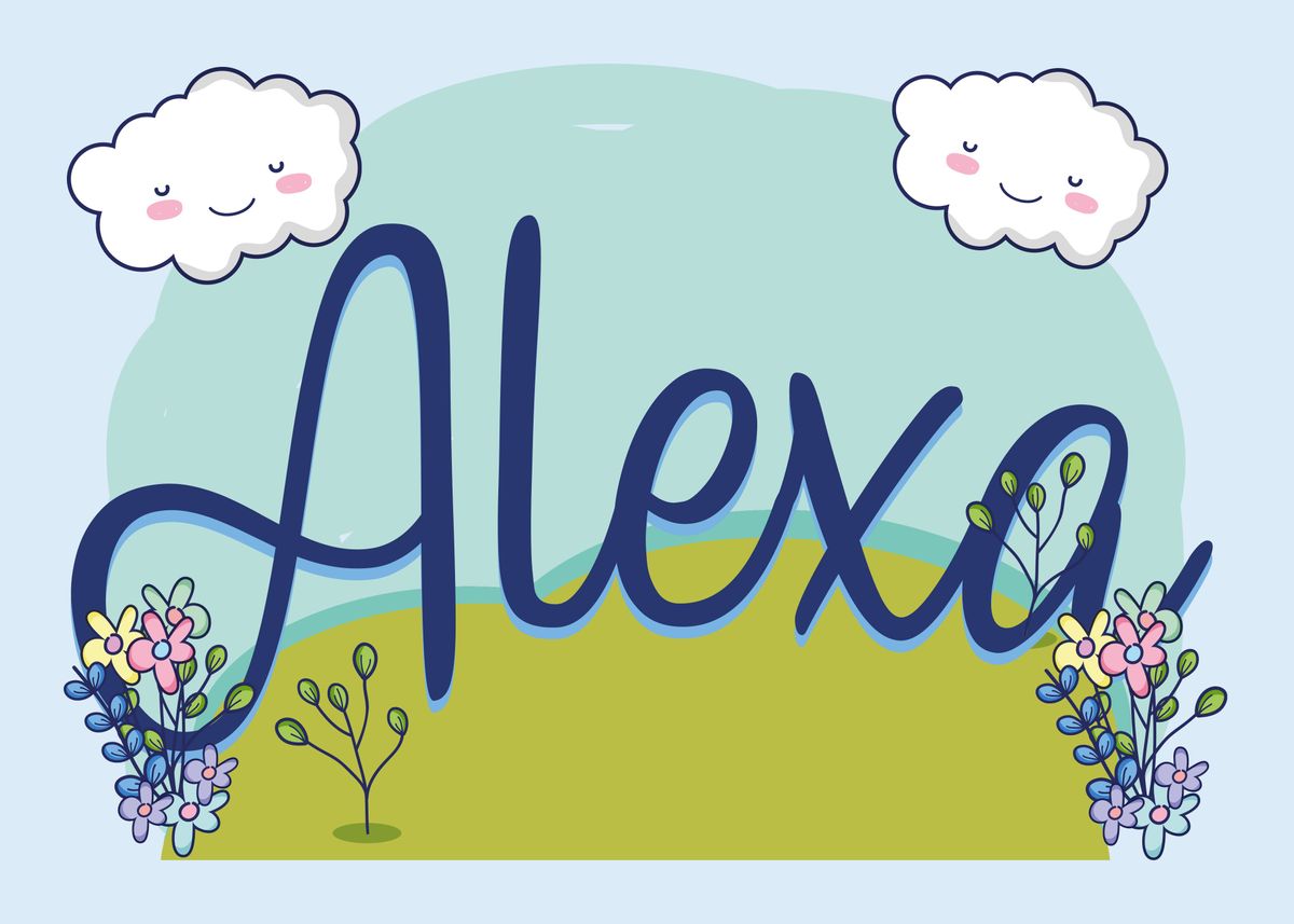 'ALEXA Baby Name Sign Gift' Poster, picture, metal print, paint by Ingo ...