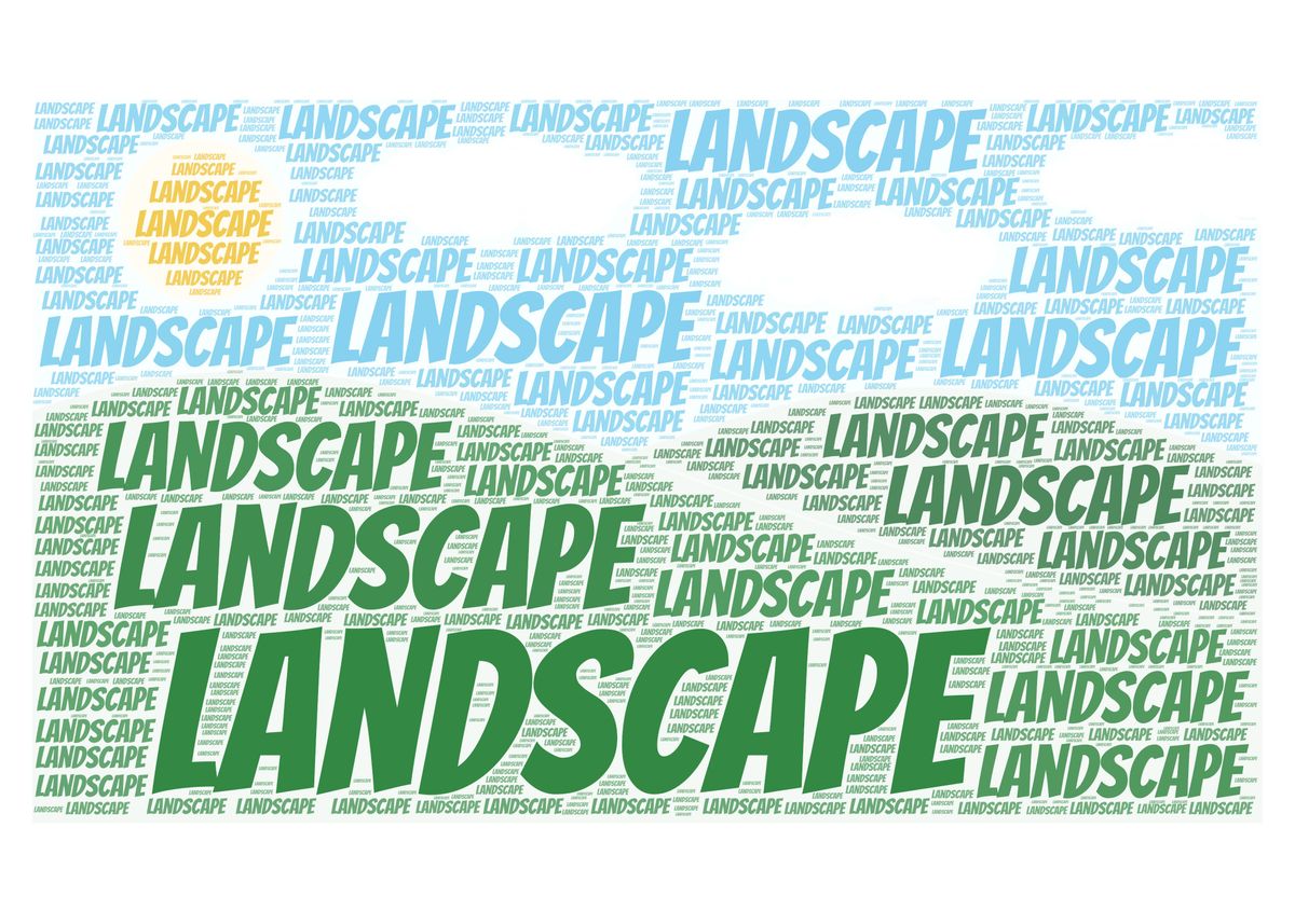 'Landscape Word Cloud' Poster, picture, metal print, paint by ...