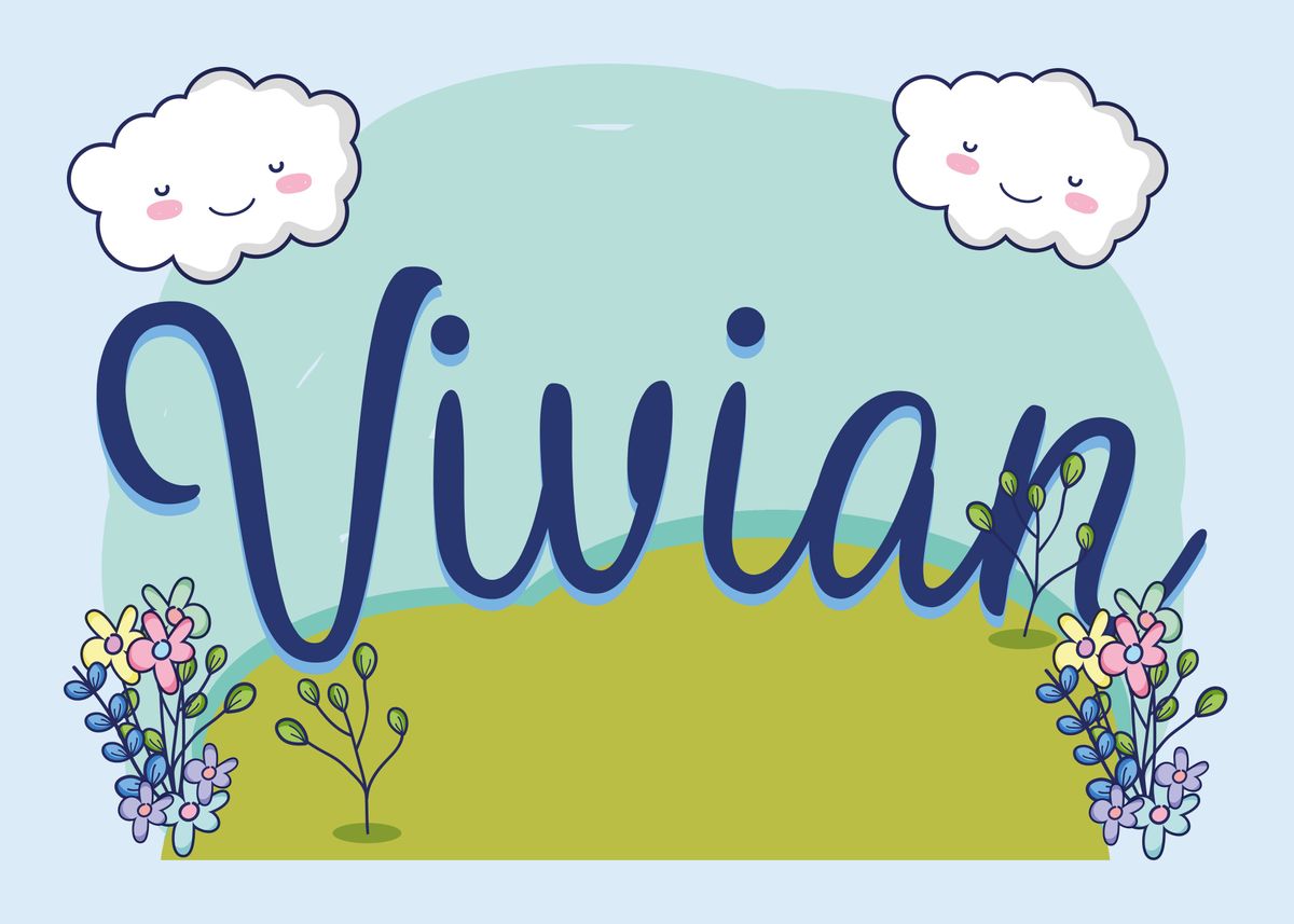 'VIVIAN Baby Name Sign Gift' Poster by Ingo Helmet | Displate