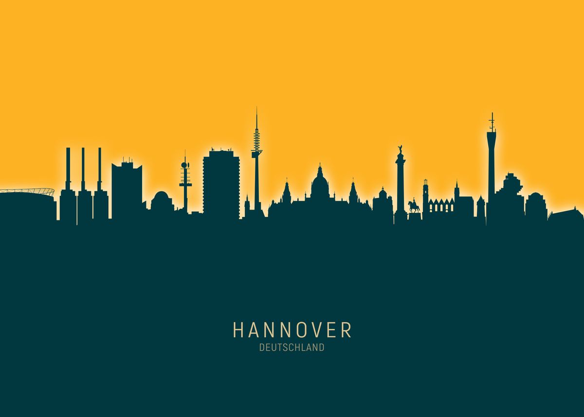 'Hannover Skyline' Poster by Michael Tompsett | Displate