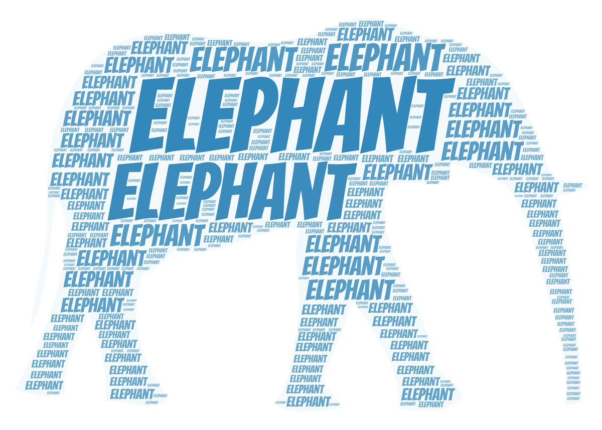 'Elephant Word Cloud' Poster, picture, metal print, paint by ...