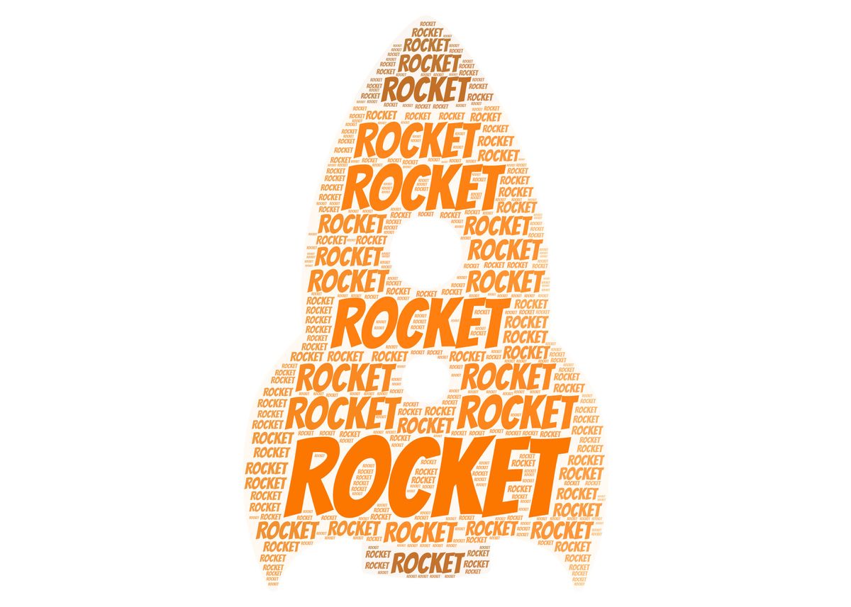 'Rocket Word Cloud' Poster, picture, metal print, paint by ...
