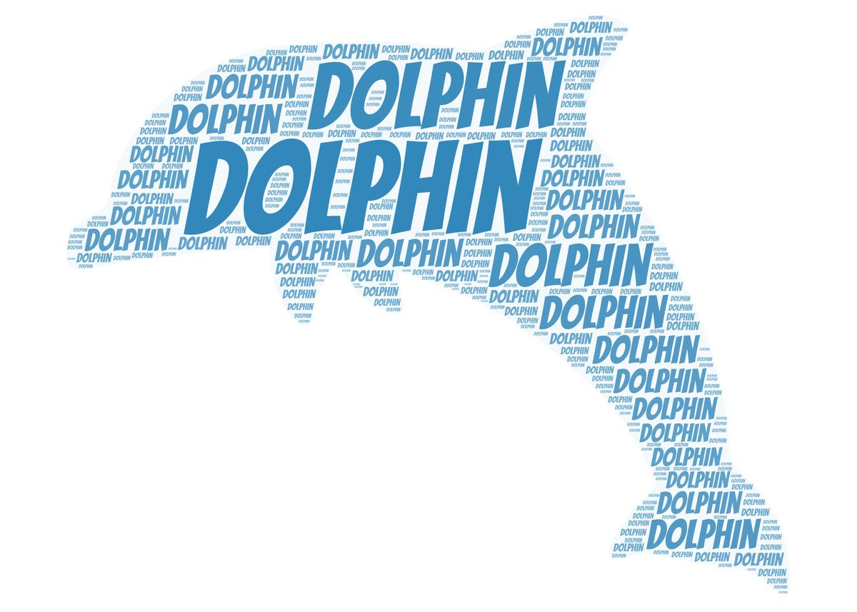 'Dolphin Word Cloud' Poster, picture, metal print, paint by ...