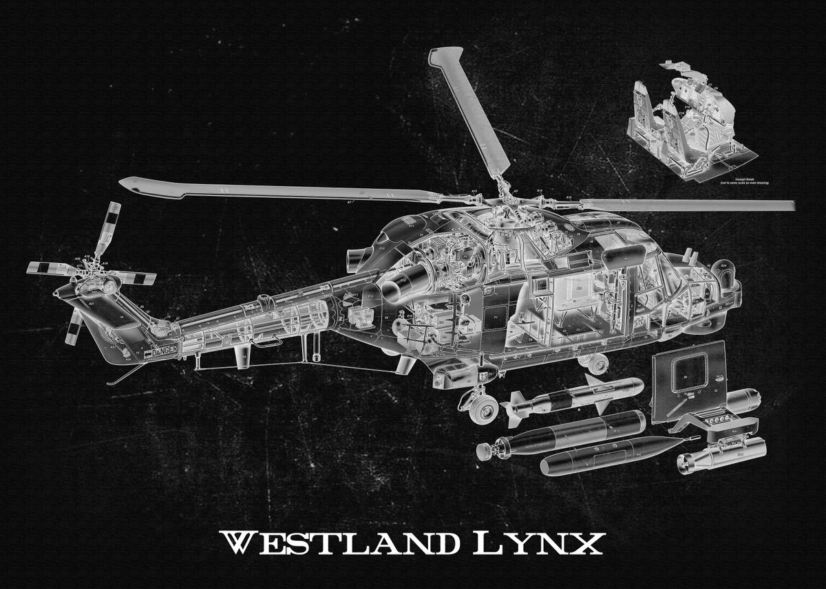 'Westland Lynx' Poster, picture, metal print, paint by JAT DESIGNS ...