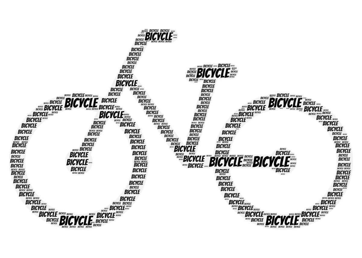 'Bicycle Word Cloud' Poster, picture, metal print, paint by ...
