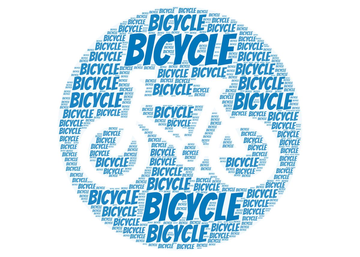 'Bicycle Word Cloud' Poster, picture, metal print, paint by ...