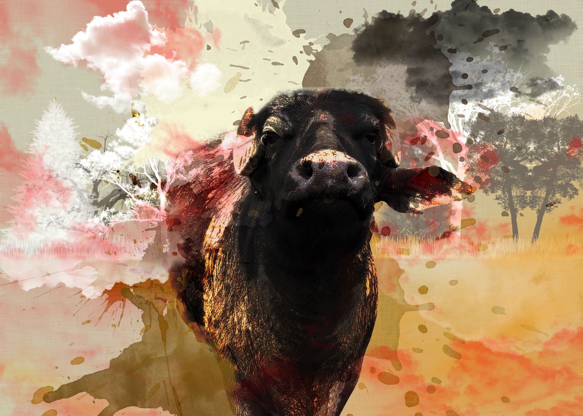 'Water Buffalo' Poster, picture, metal print, paint by No Filter ...