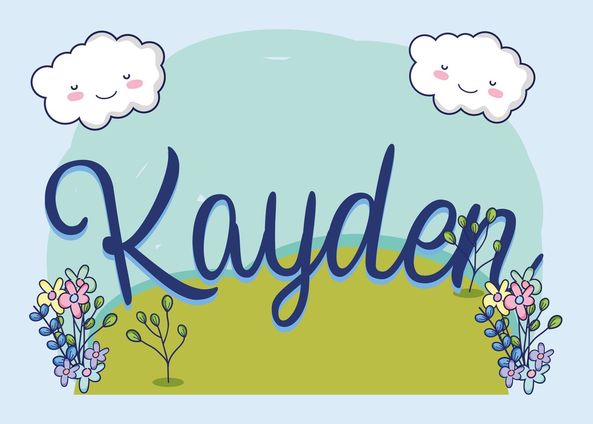 'KAYDEN Baby Name Sign Gift' Poster, picture, metal print, paint by ...