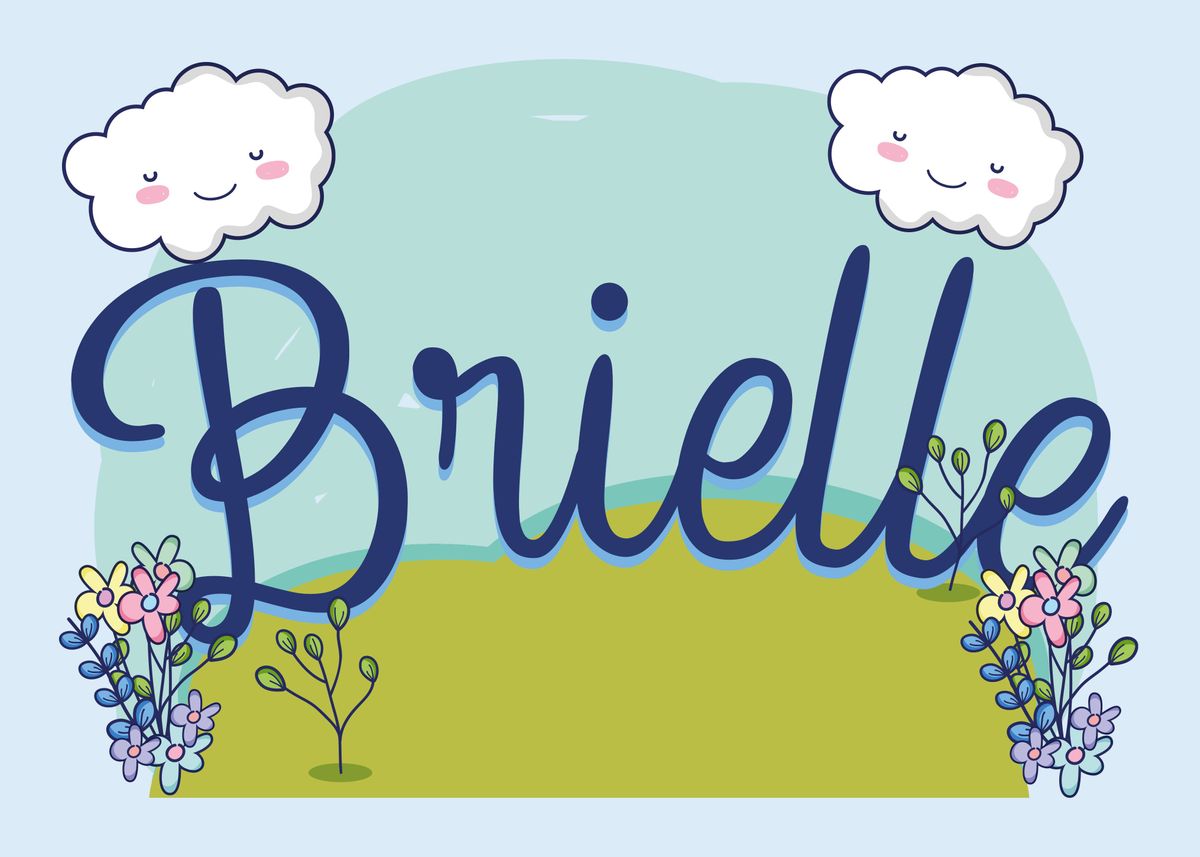'BRIELLE Baby Name Sign' Poster by Ingo Helmet | Displate