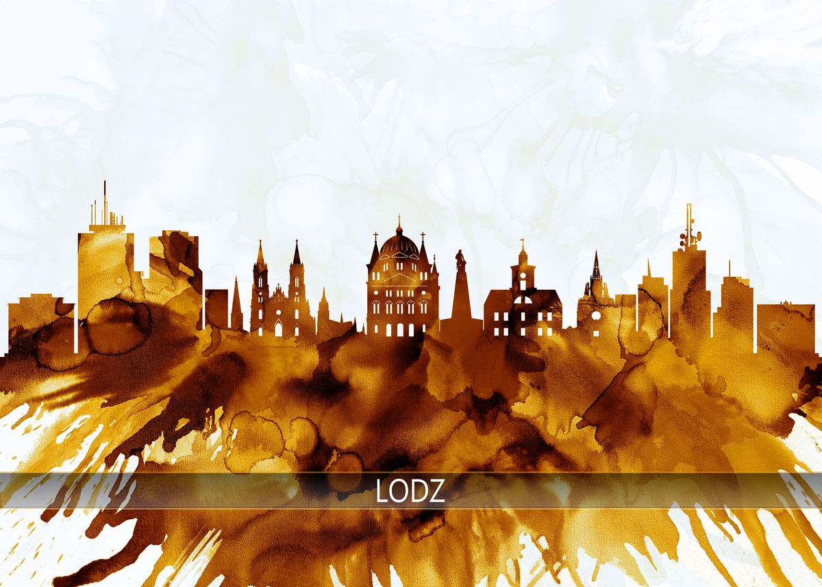 'Lodz Poland Skyline' Poster, picture, metal print, paint by Towseef ...