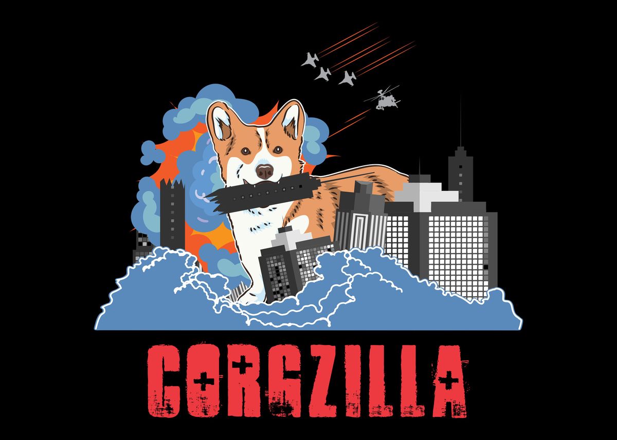 'Corgzilla Cute Corgi Dog' Poster by Timo Bockrath | Displate