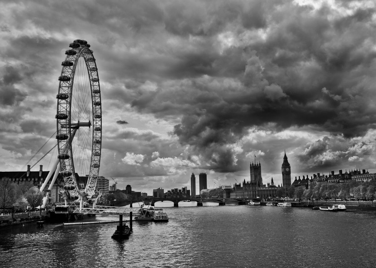 'Bad Weather in London' Poster, picture, metal print, paint by Daniel ...