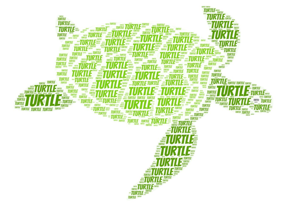 'Turtle Word Cloud' Poster, picture, metal print, paint by ...