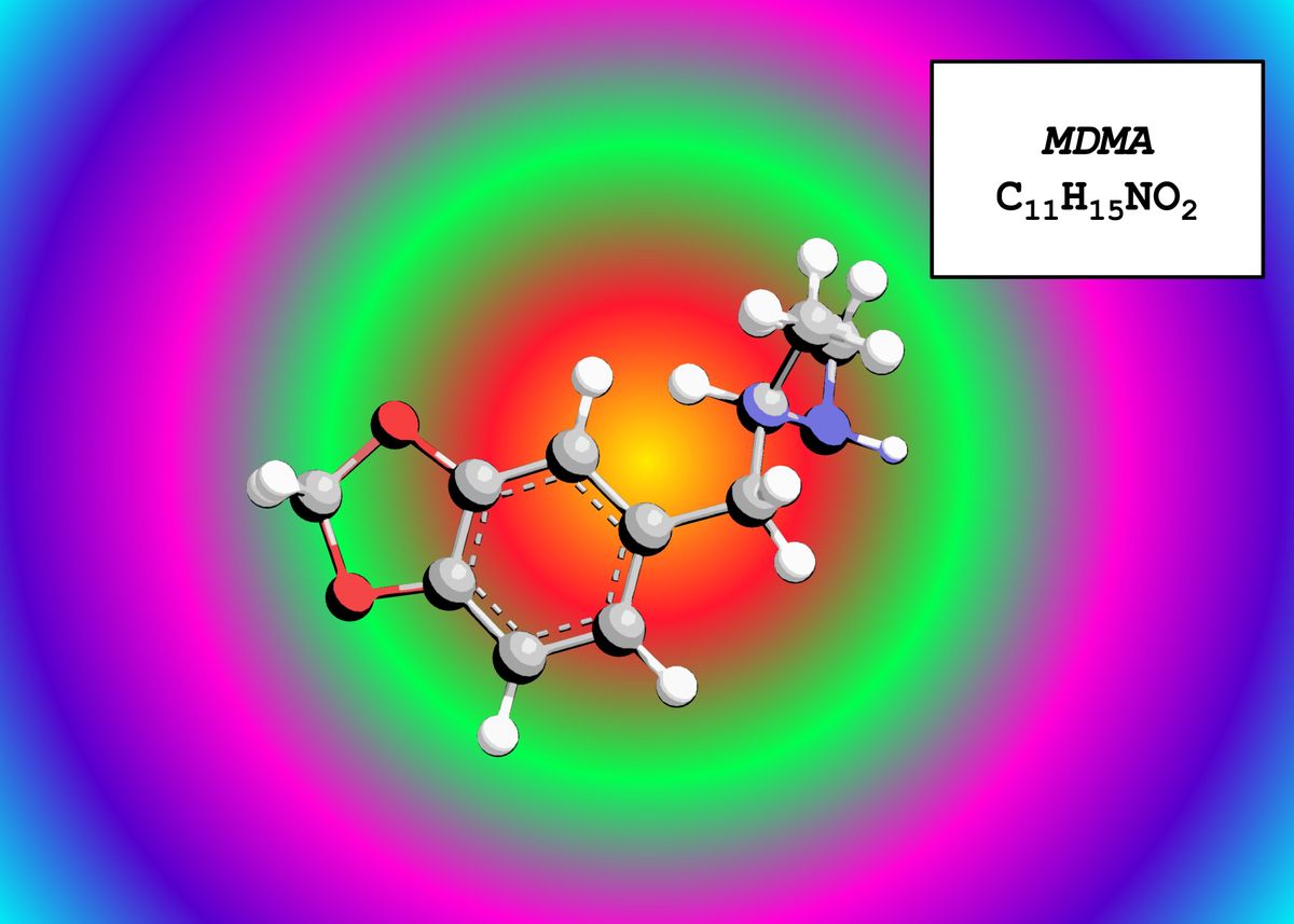 'MDMA' Poster, picture, metal print, paint by ChemECool | Displate