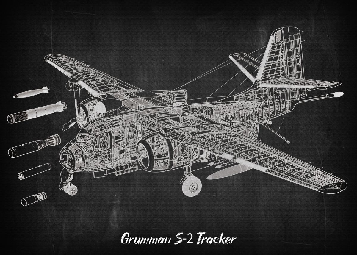 'Grumman S2 Tracker' Poster by MICHAEL BRUNS PLATES | Displate