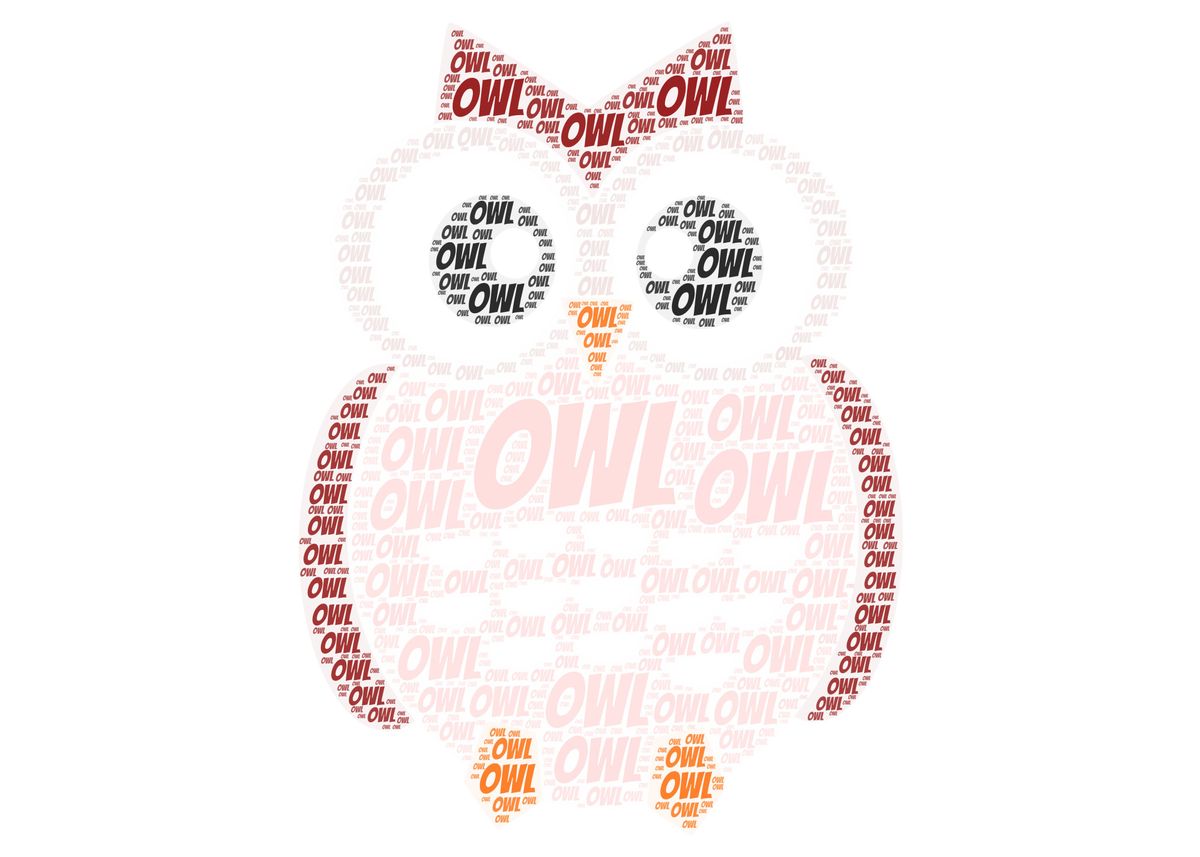 'Owl Word Cloud' Poster, picture, metal print, paint by ...