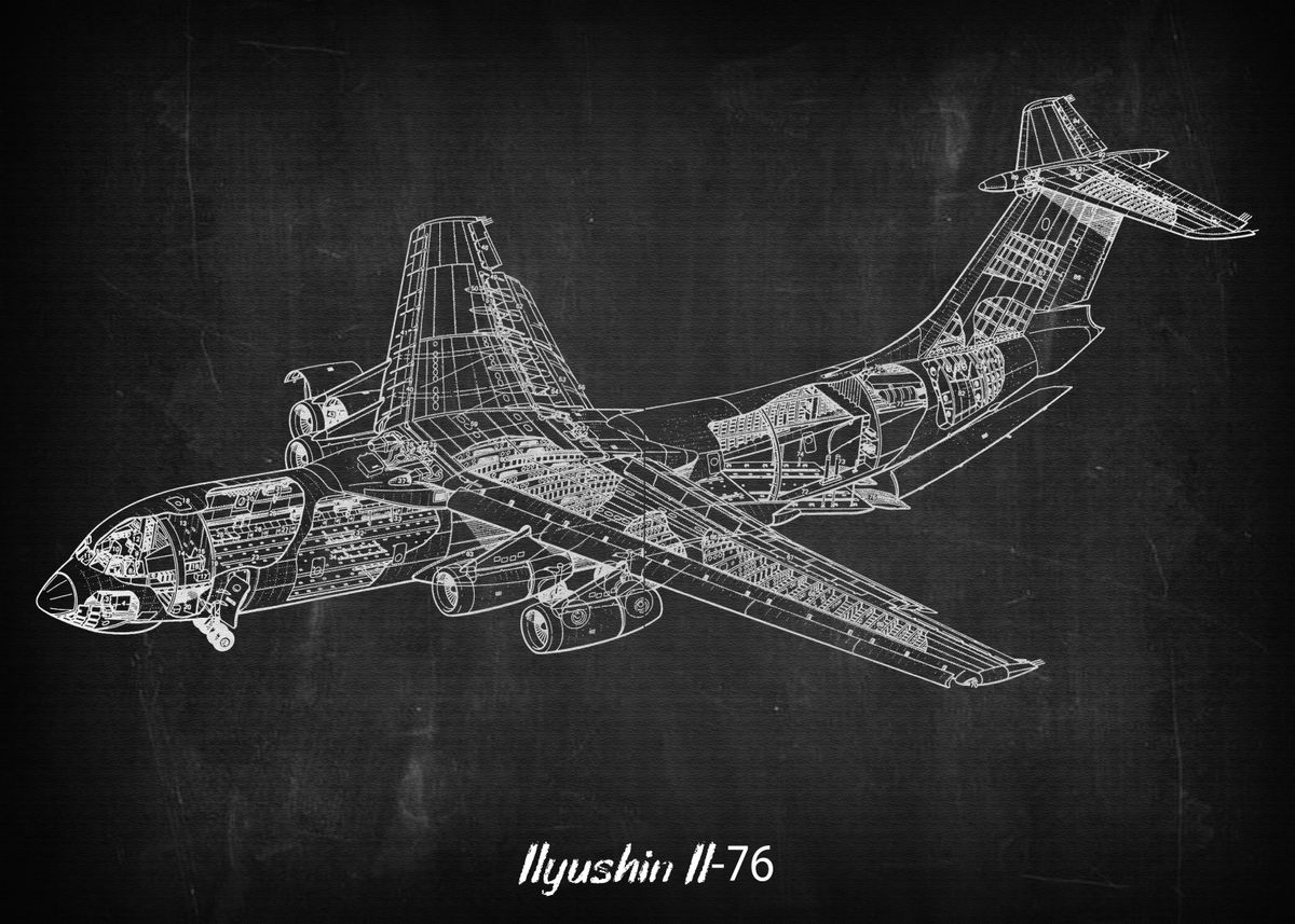 'Ilyushin Il76' Poster, picture, metal print, paint by DAVID CARL ...