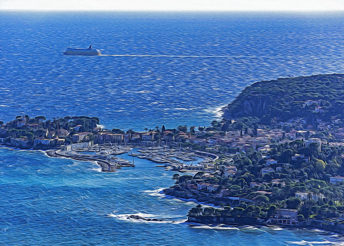 'Seacoast of Cap Ferrat' Poster, picture, metal print, paint by Sergio ...