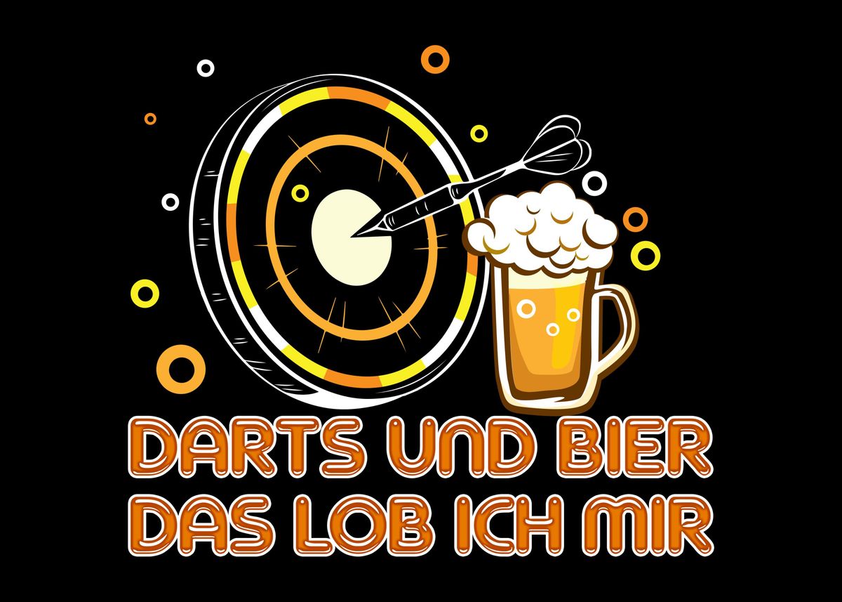 'Darts Bier Lob Ich Mir' Poster, picture, metal print, paint by ...